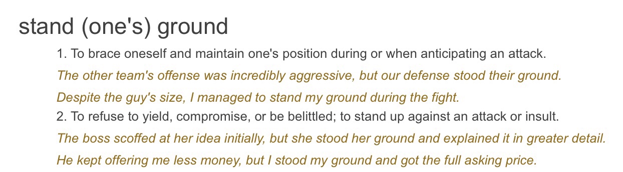 Standing Your Ground – Vickie's Book Nook and Meditation Corner